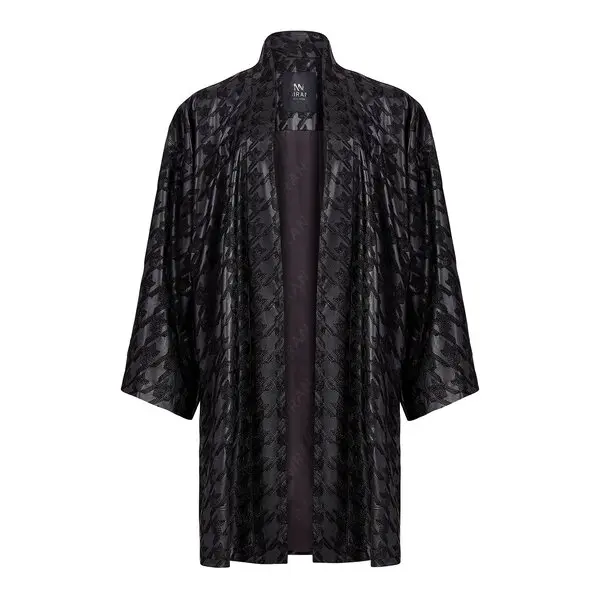 NIRAN Silvia Houndstooth Pleather Jacket