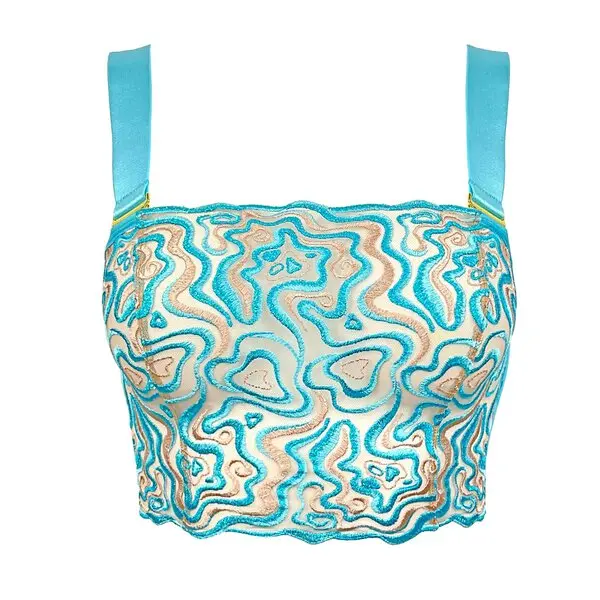 SOMEWHERE NEVER Give Me A Swirl Bandeau Bralette - Blue