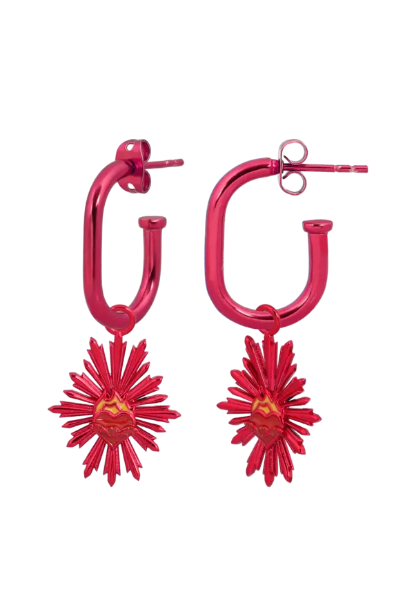 LAVANI JEWELS Bouma Charm Earrings - Pink