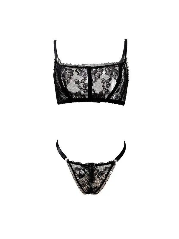 CAROL COELHO Paradox French Lace Corset Bra - Black