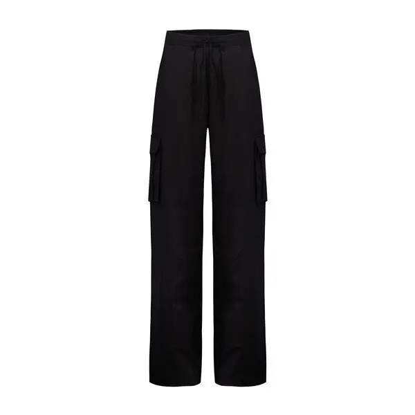 PCFG Black Cargo Pants With Drawstring Waist