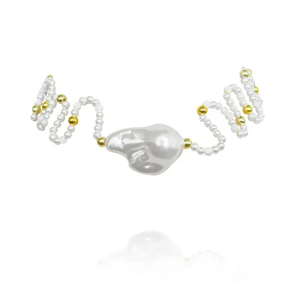 EYECONIC BY SAMAR AJRAM Wave Baroque Choker - White