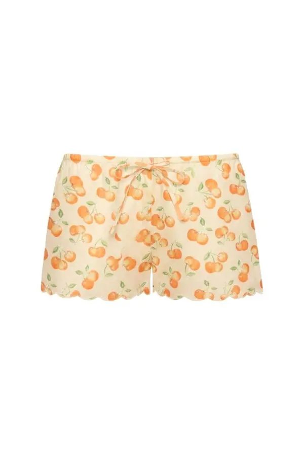 MONTCE Scalloped Low-rise Drawstring Shorts - Red