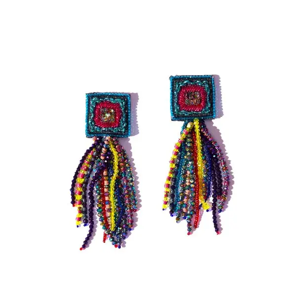 SIMITRI Zari Dune Earrings - Blue/purple/red/yellow