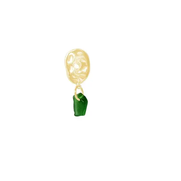 GLASSTYK Rocky Sea Glass Dangle Earring - Green