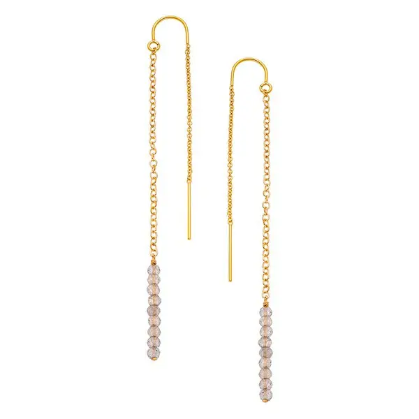 HEATHER HAWKINS Gold-filled Labradorite Threader Earrings - Blue
