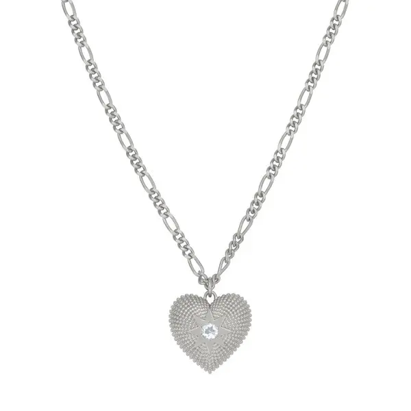 ZOË & MORGAN Brave Heart Aquamarine Necklace - Silver