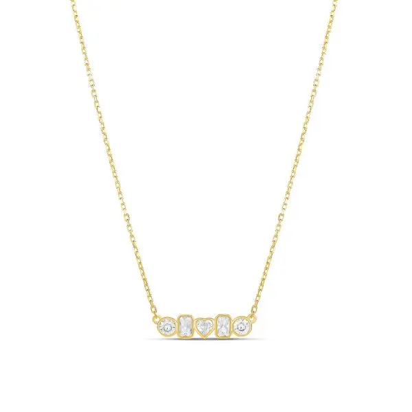 SHYMI Multi Shape Bezel Pendant Necklace - Gold