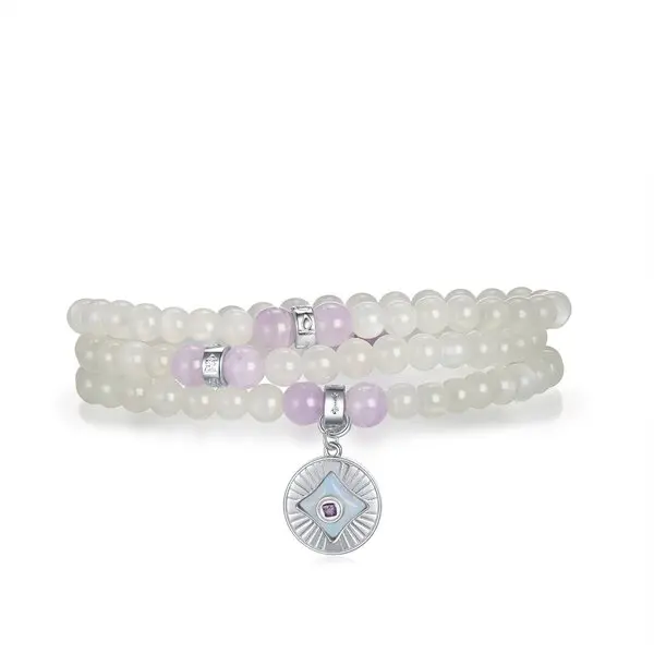 AUROZIA Five Elements Metal Pendant Crystal Bracelet & Necklace - Silver