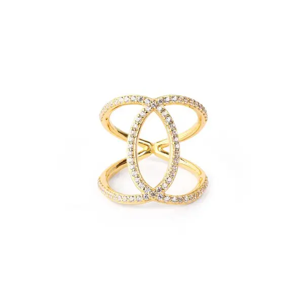 SEVEN SAINTS Ascension Criss Cross Ring - Gold
