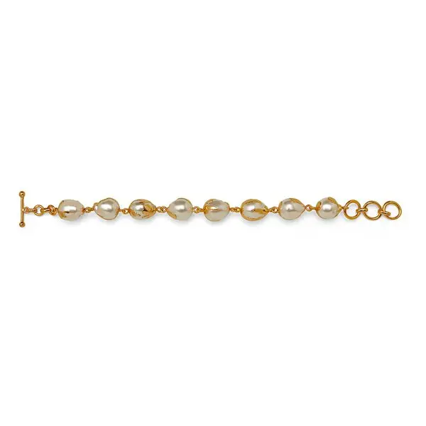 DHWANI BANSAL Luna Baroque Pearl Bracelet - Gold