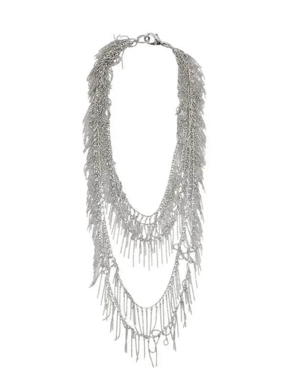 SITA NEVADO Gus Waterfall Fringe Necklace - Silver