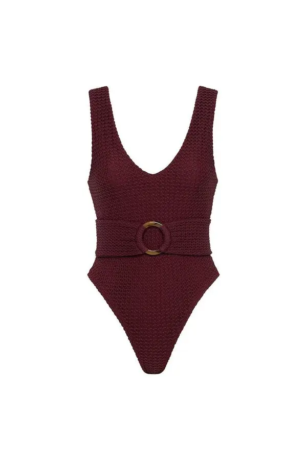 MONTCE Crochet One-piece Swimsuit - Red