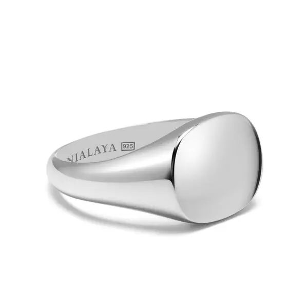 NIALAYA JEWELRY Rectangle Sterling Signet Ring - Silver