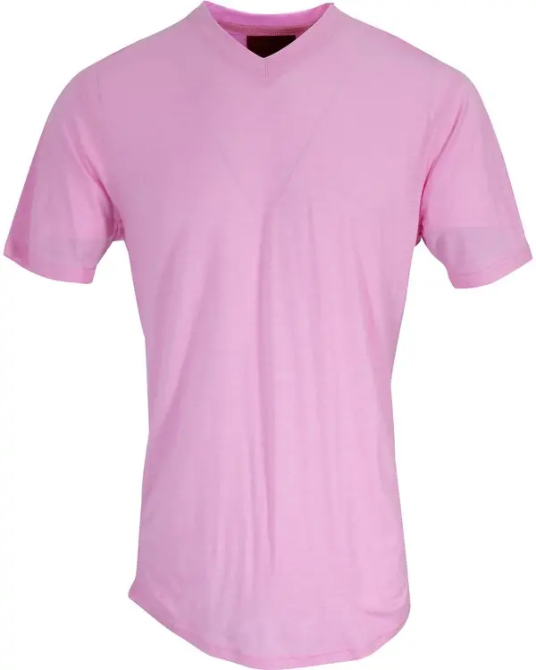 LORDS OF HARLECH Victor V-neck Merino Shirt - Pink