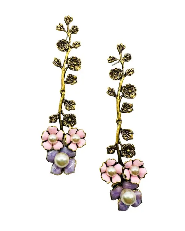 THE PINK REEF Trellis Dangle Earrings - Pink
