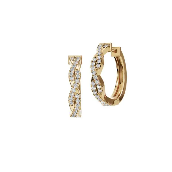 AYA FINE JEWELRY Eighteen Kt Gold Infinity Twist Hoop Earrings - Yellow