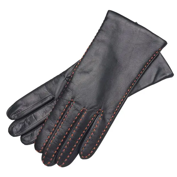 1861 GLOVE MANUFACTORY Foligno Leather Gloves With Cashmere Lining - Blue/brown