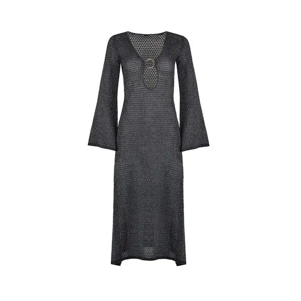 MONARCH Olivia Metallic Maxi Dress - Black