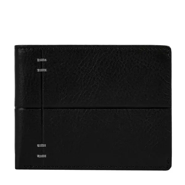 TIME RESISTANCE Leather Bifold Wallet Poetic Justice - Black