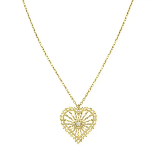 ZOË & MORGAN Amor Heart Necklace With Zircon - Gold