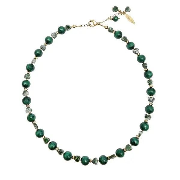 FARRA Malachite And Agate Choker Necklace - Green