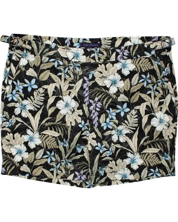 LORDS OF HARLECH Pool Floral Swim Shorts - Black