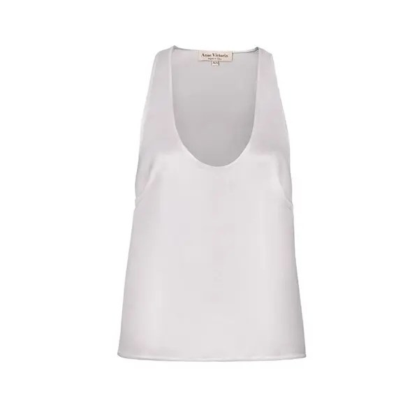 ANSE VICTORIN Victoria Silk Tank Top - Grey