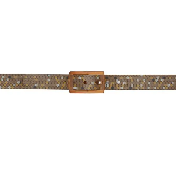 TIE-UPS Geometric Pattern Belt - Brown