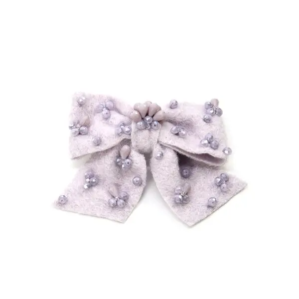 ADIBA Beaded Bow Barrette - Pink