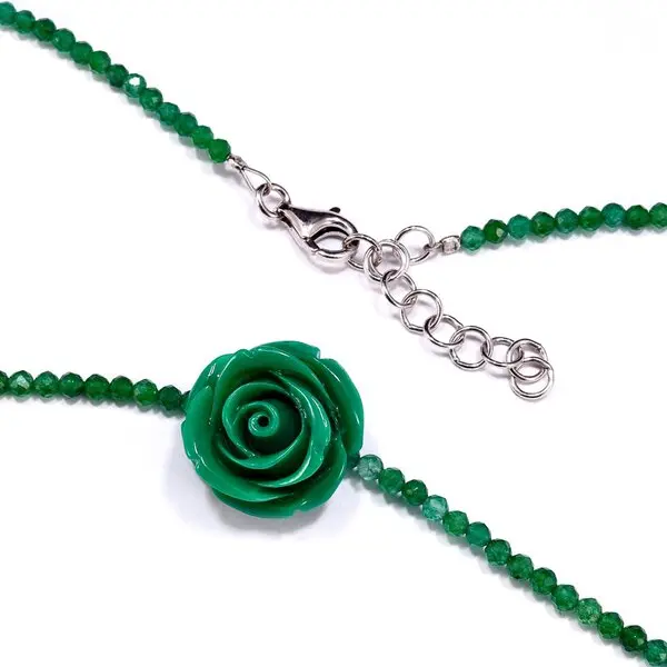 MINERALGEMS ✩ STUDIO Agate Choker With Resin Rose