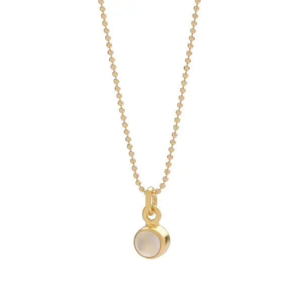 NELLOU JEWELLERY Neutrals Gem Dot Birthstone Necklace - Gray/yellow
