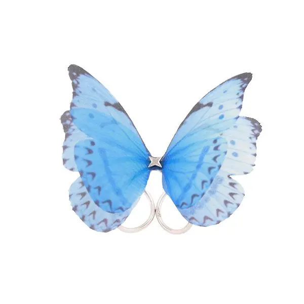 Oana Savu Adjustable Butterfly Ring - Black/silver