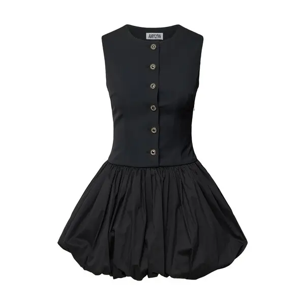 AMY LYNN Aimee Puffball Mini Dress - Black