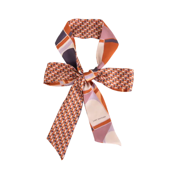 LOST PATTERN Modular Silk Skinny Scarf - Orange