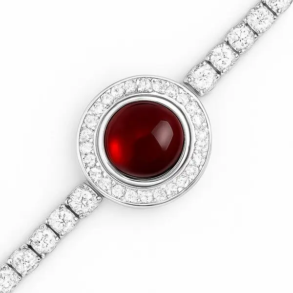 MAISON DE GALA Sapphire Halo Bracelet - Red/silver