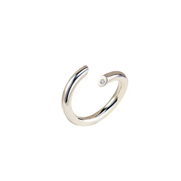 POSH TOTTY DESIGNS Sterling Diamond Flow Open Ring - Silver
