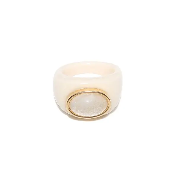 MONARCH Signet Ring - White/gold