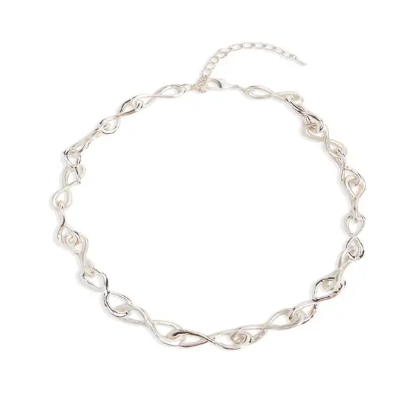Saachi Infinity Link Collar Necklace - Silver