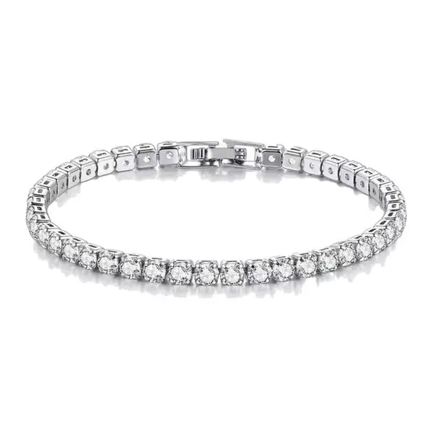 CHANEL JOAN ELKAYAM Jennifer Crystal Tennis Bracelet - Silver