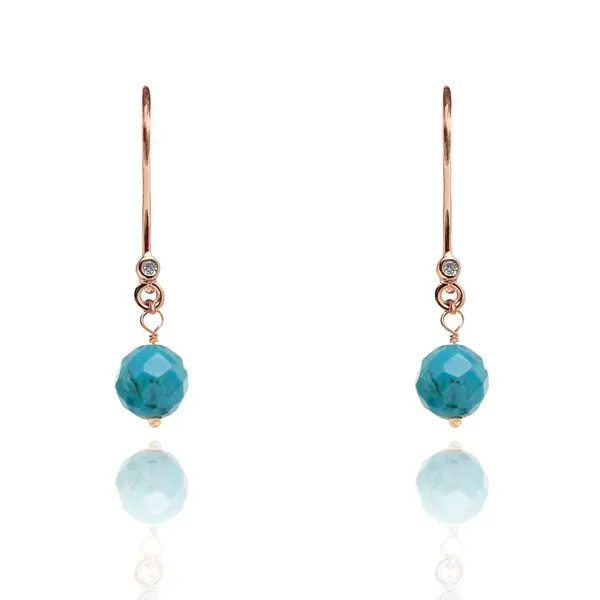 KAIZARIN Turquoise December Birthstone Drop Earrings - Blue