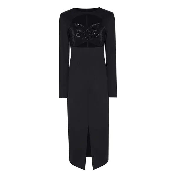 MADEBYZA Sequined Cut Out Midi Dress