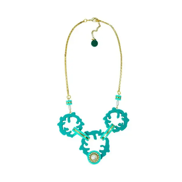 GISSA BICALHO Handmade Acrylic Necklace - Green
