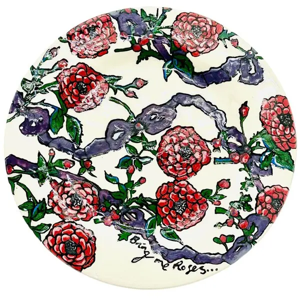 L&CLAY CERAMICS Bring Me Roses Side Plate
