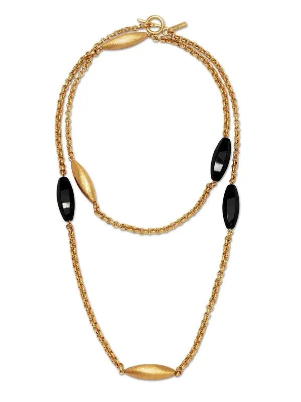 JAREDJAMIN Zeppelin Luna Onyx Chain Necklace - Black/gold