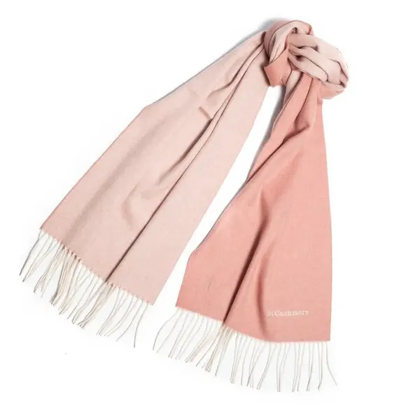 BEL CASHMERE Double Face Cashmere Scarf And Cream - Pink