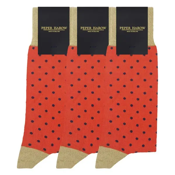 PEPER HAROW - MADE IN ENGLAND Pin Polka Socks Bundle - Orange
