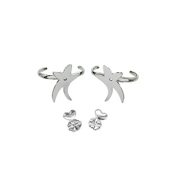 BELLATRICK Detachable Flower Earrings - Silver