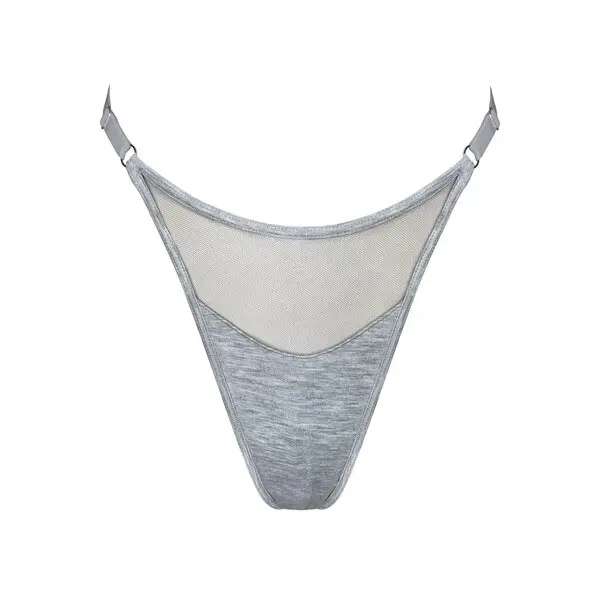 MONIQUE MORIN LINGERIE Core Adjustable Thong Fog - Grey