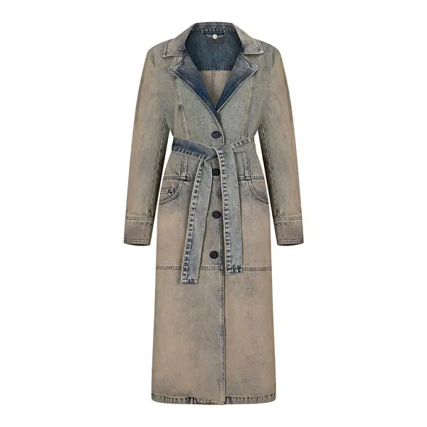 GOC DENIM Trench Coat - Blue